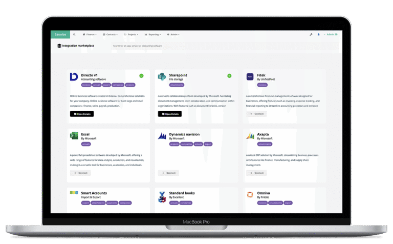 ERP & Accounting Software Integration | Bauwise